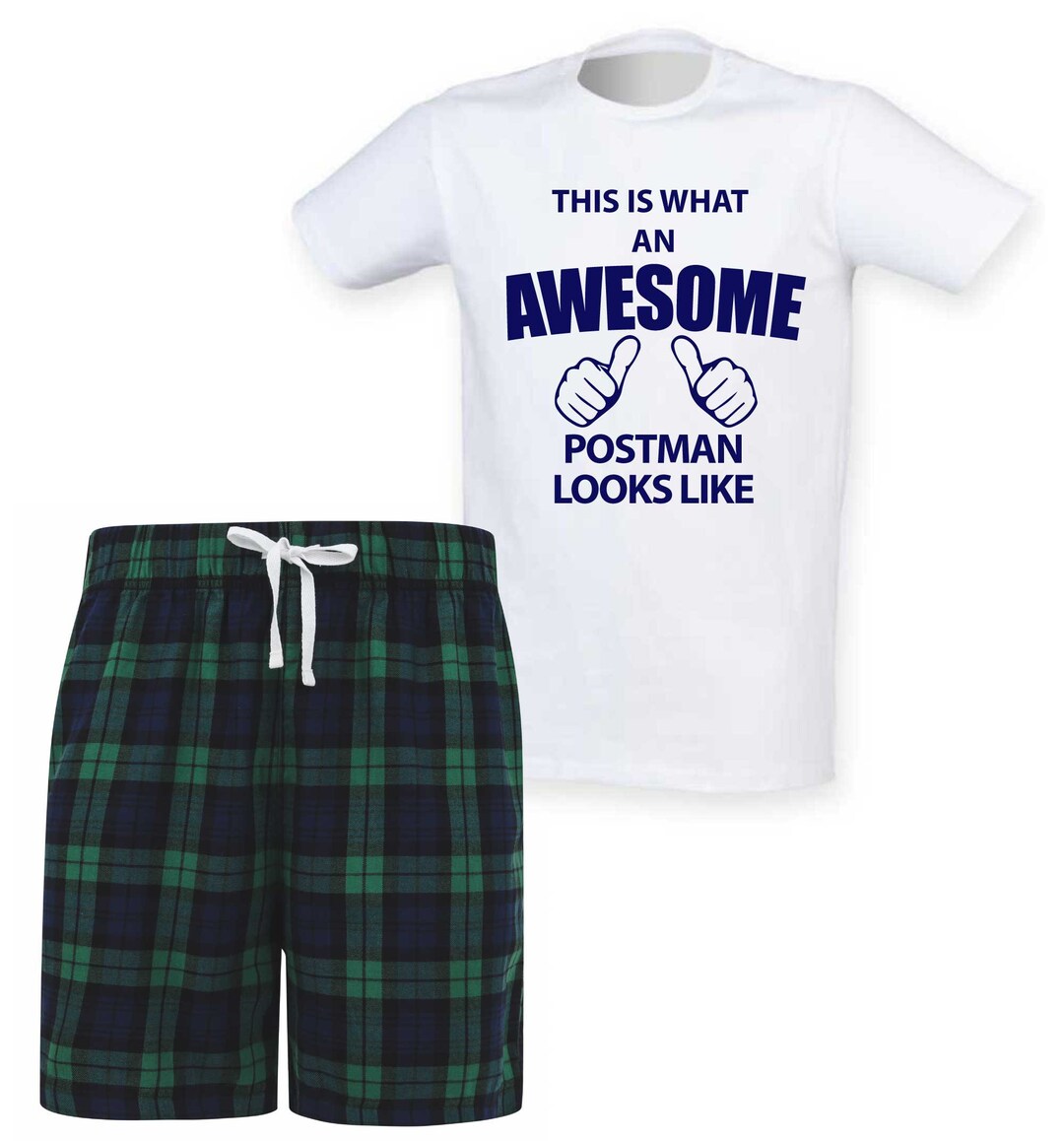 Awesome Postman Tartan Pyjamas, Shorts Pj's. - Etsy