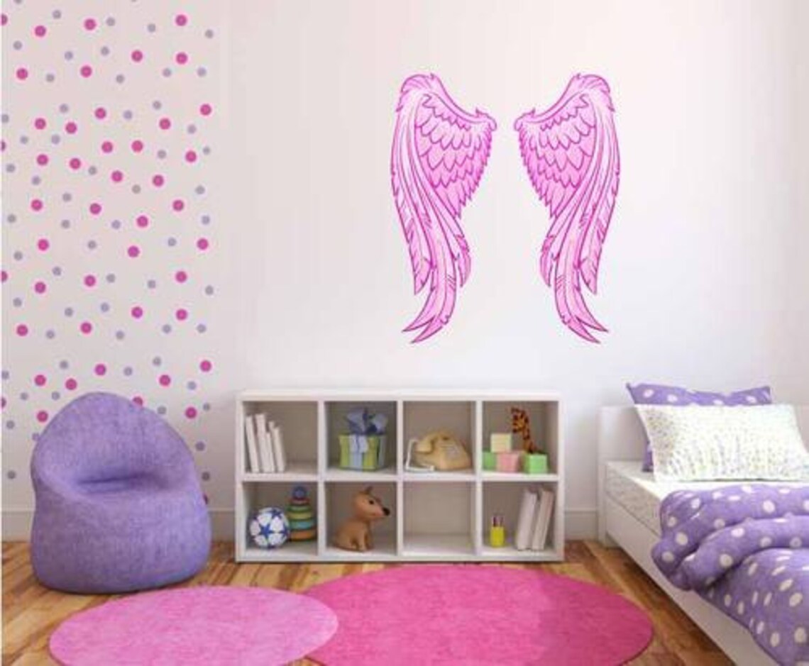 Pink Angel Wings Decal Wall Sticker Nursery Baby Room Kids - Etsy