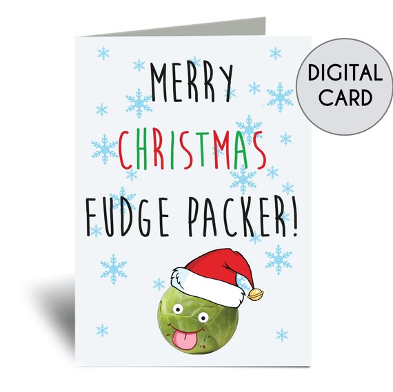 Printable Merry Christmas Fudge Packer Card Digital Download - Etsy