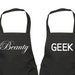 Couples Aprons Beauty and Geek Set Gift Apron Novelty Funny - Etsy