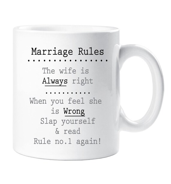 Marriage Rules Mug Wedding Gift Novelty Present Engagement | Etsy