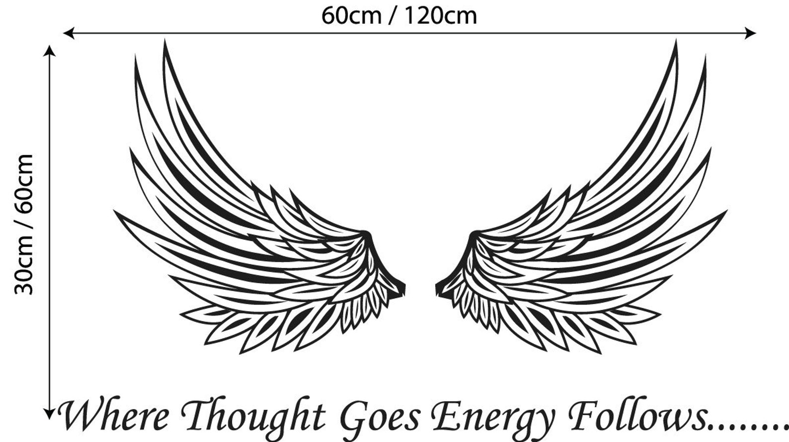 Inspirational Wall Decal Quote Angel Wings Where Thought Goes - Etsy Inspirational Wall Decal Quote Angel Wings Where Thought Goes - Etsy
