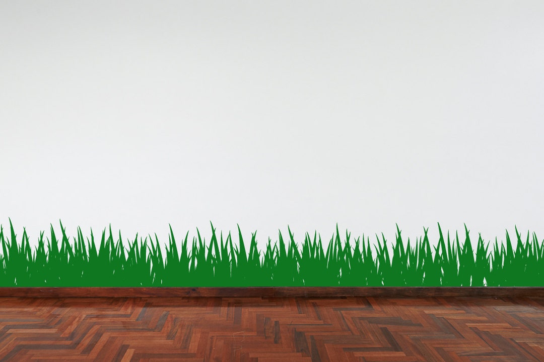 Wall Decal Green Grass Kids Wall Sticker Nursery Skirting Conservatory ...