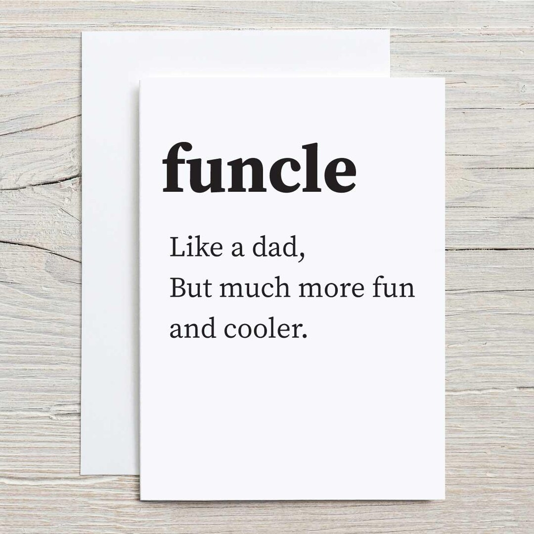 Uncle Card Funcle Definition Greeting Birthday Fathers Day Card Unique ...