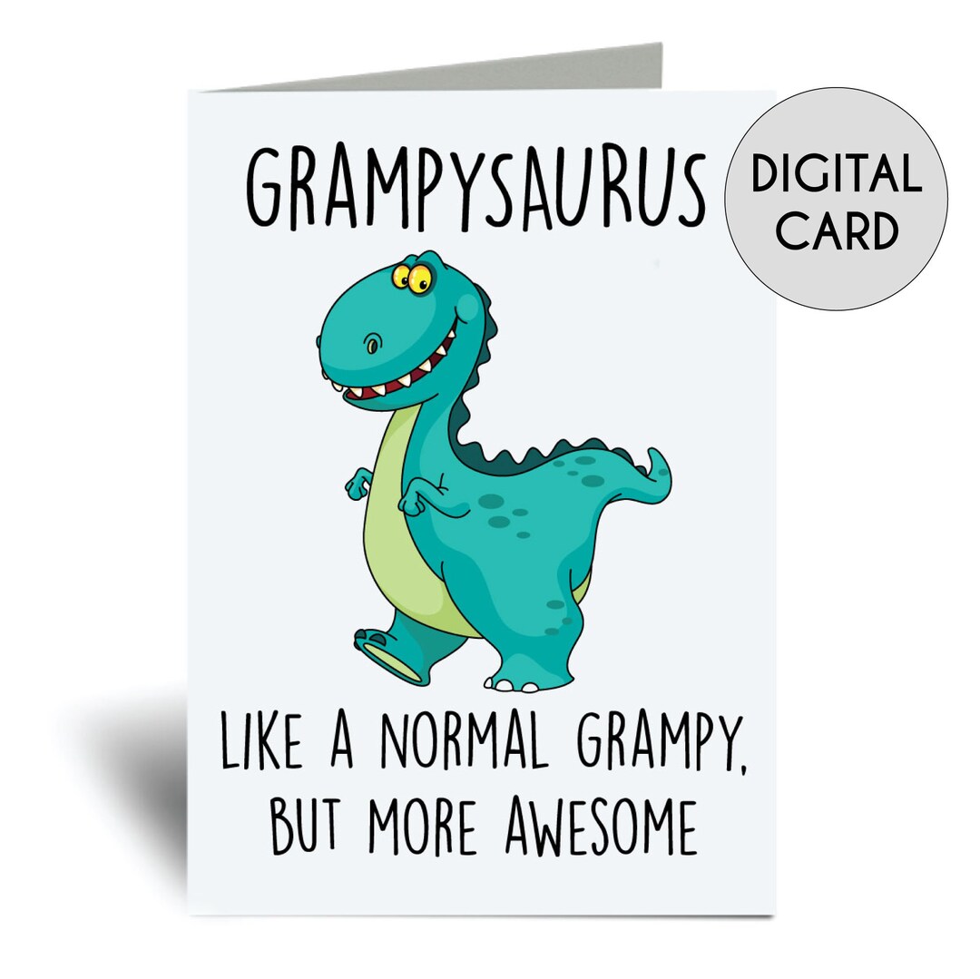 Printable Grampysaurus Card Digital Download Greeting Birthday ...