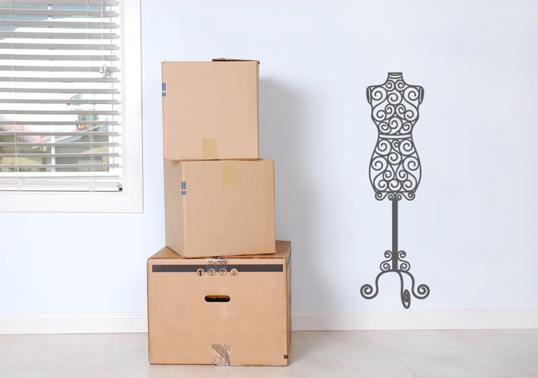 Wall Decal Stylish Mannequin Dress Shop Window Sticker Clothes Dressing ...