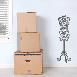 Wall Decal Stylish Mannequin Dress Shop Window Sticker Clothes Dressing ...