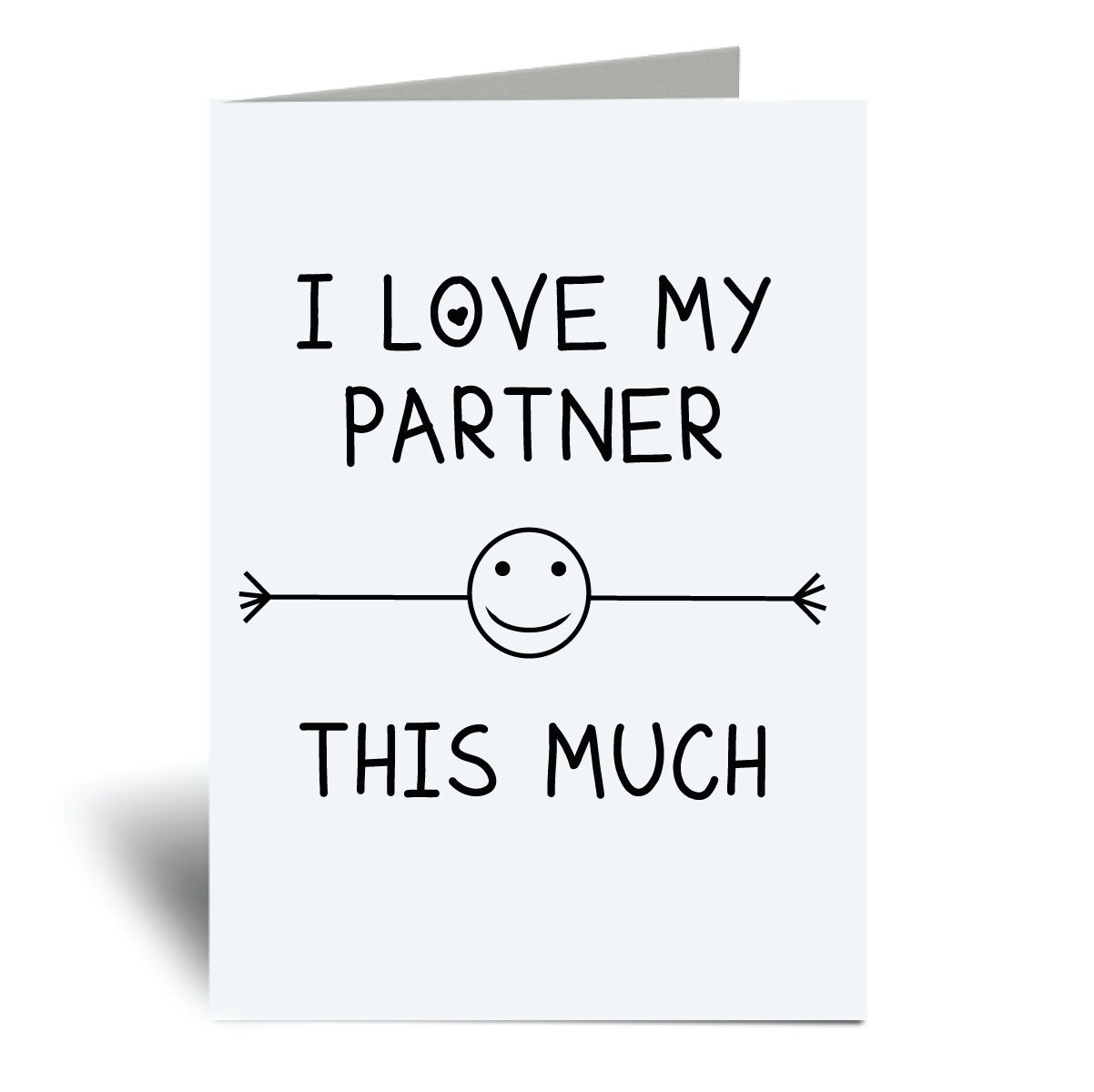 Partner Greeting Card I Love My Partner This Much Funny | Etsy