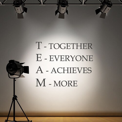 Wall Decal Team Motivational Quote Wall Sticker Inspirational - Etsy
