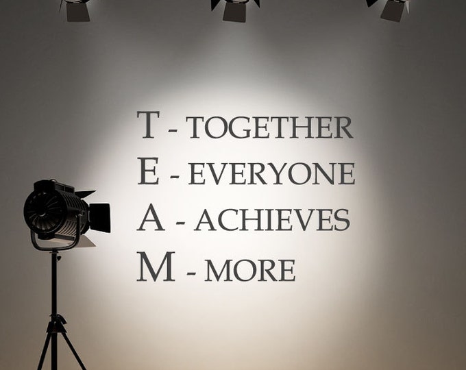 Wall Decal Team Motivational Quote Wall Sticker Inspirational Together ...