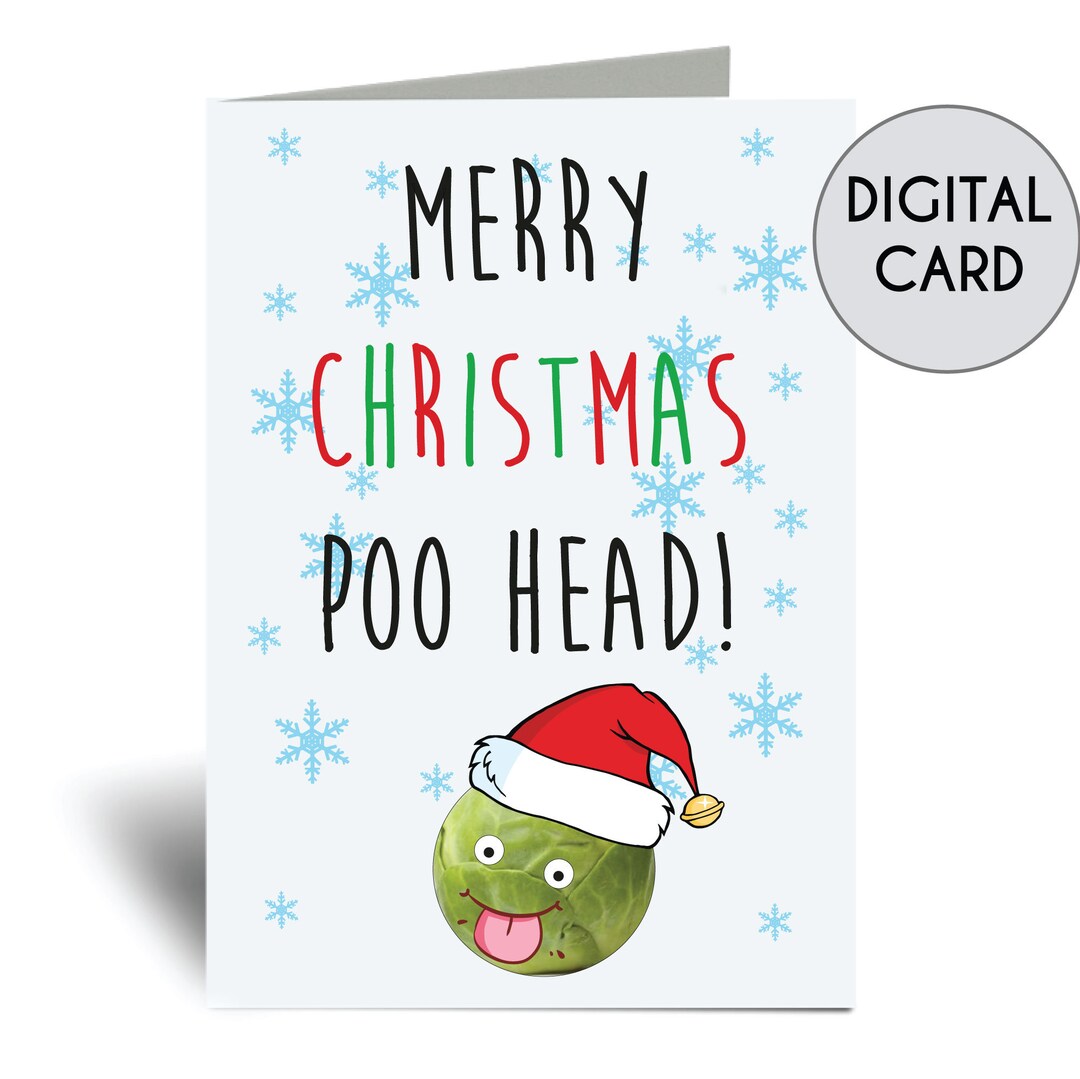 Printable Merry Christmas Poo Head Card Digital Download - Etsy UK