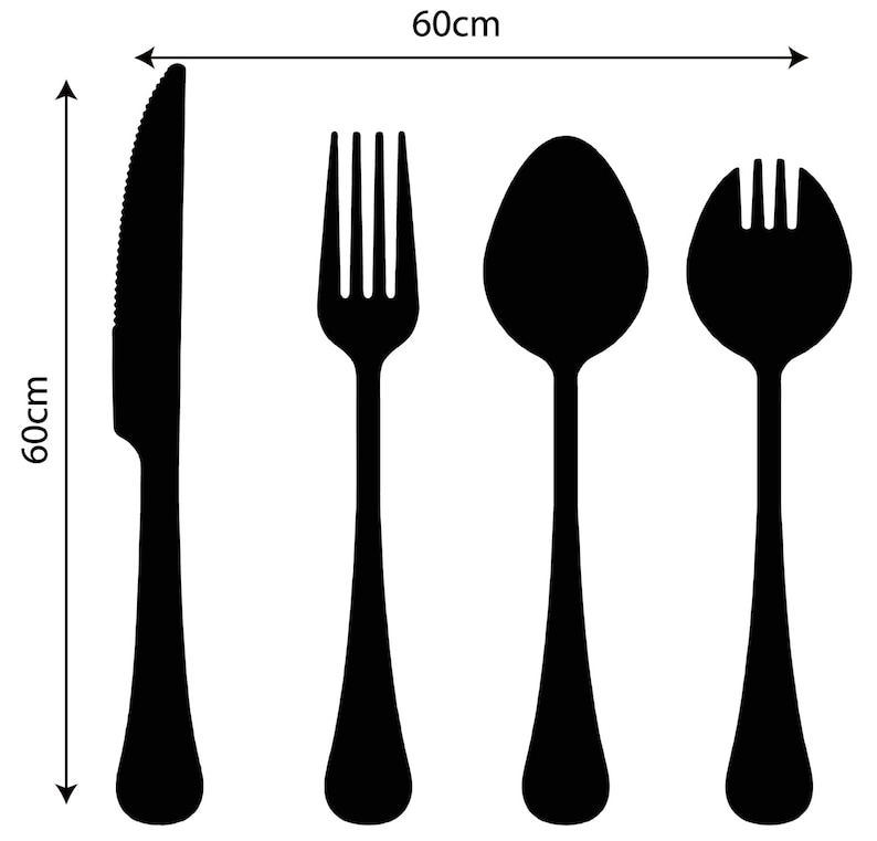 Kitchen Cutlery Wall Decal Sticker Kitchen Decorative Mural - Etsy