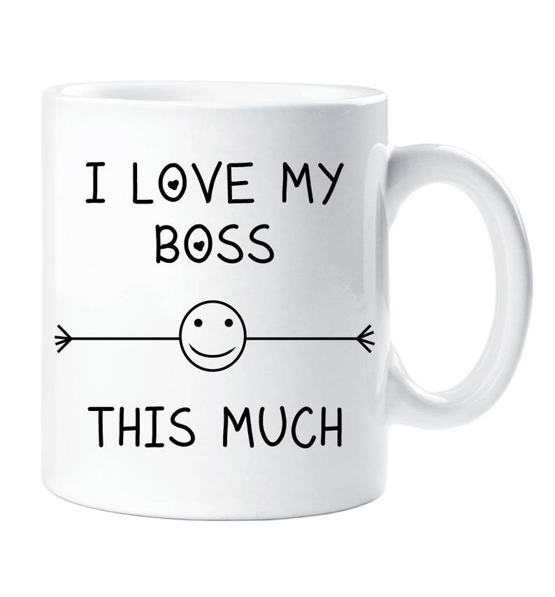 Secret Santa Mug | I Love My Boss Funny Coffee Cup | Unique Office Gift ...