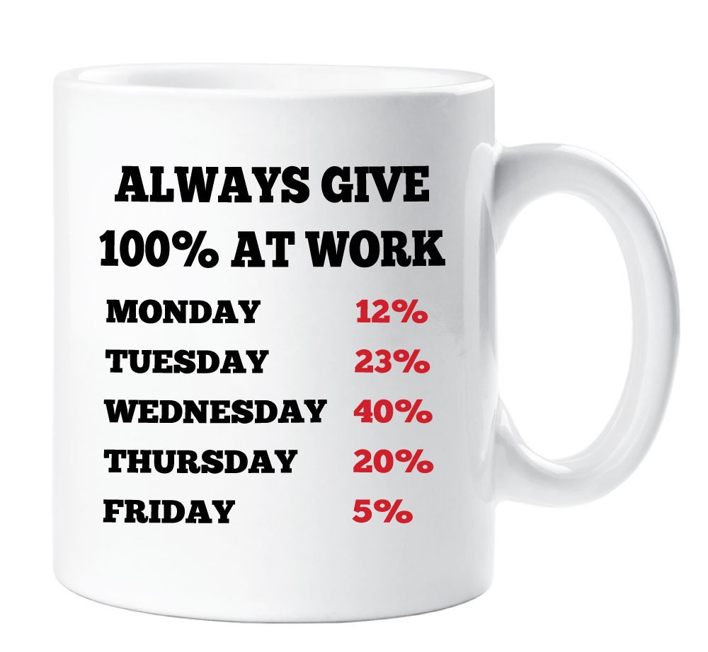 Give Work 100% Mug Ceramic Novelty Present Gift Funny Cup - Etsy