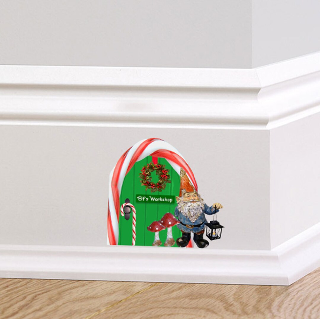 Elf Door Decal Elf's Workshop Gnome V4 Wall Sticker Christmas Festive ...