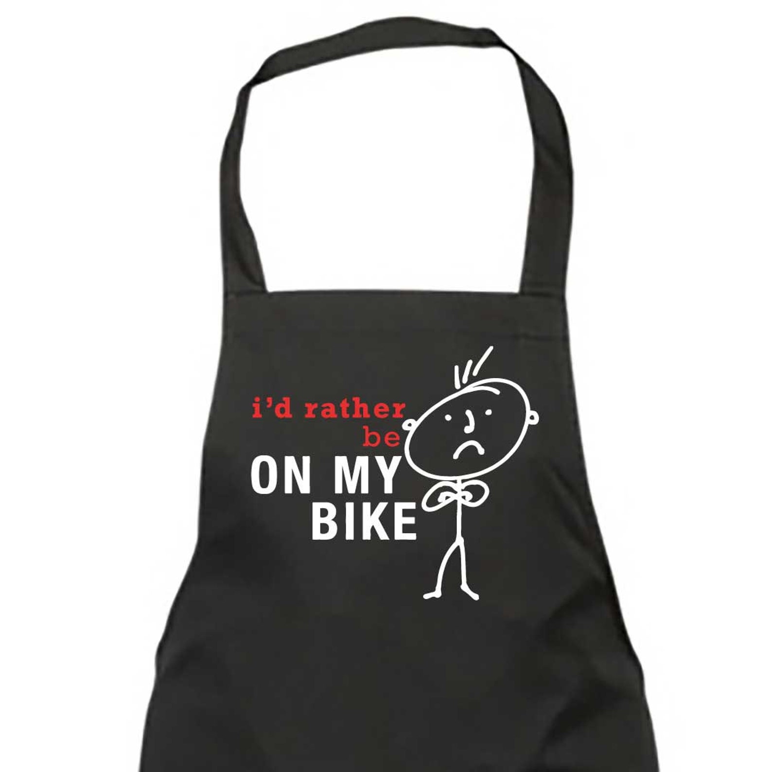 Cycling Apron Mens Black I'd Rather Be on My Bike Apron Fathers Day ...