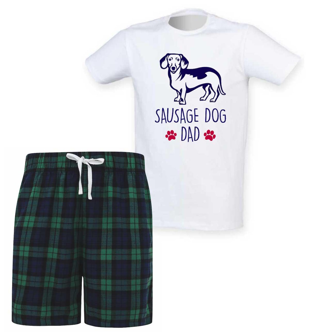 Men's Sausage Dog Pyjamas Sausage Dog Dad Shorts Tartan Pj's - Etsy
