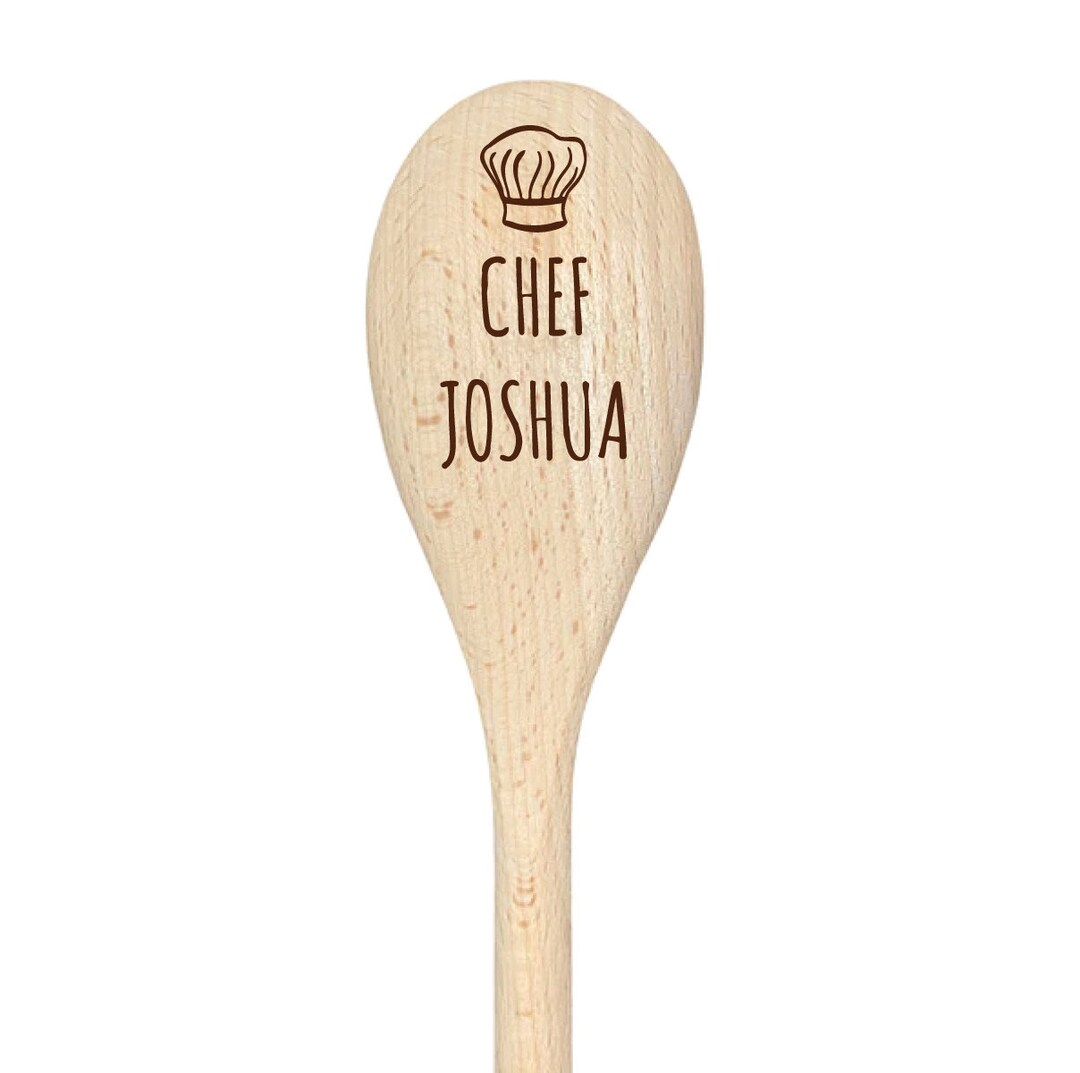 Personalised Chef Wooden Spoon Engraved Novelty Present Gift - Etsy