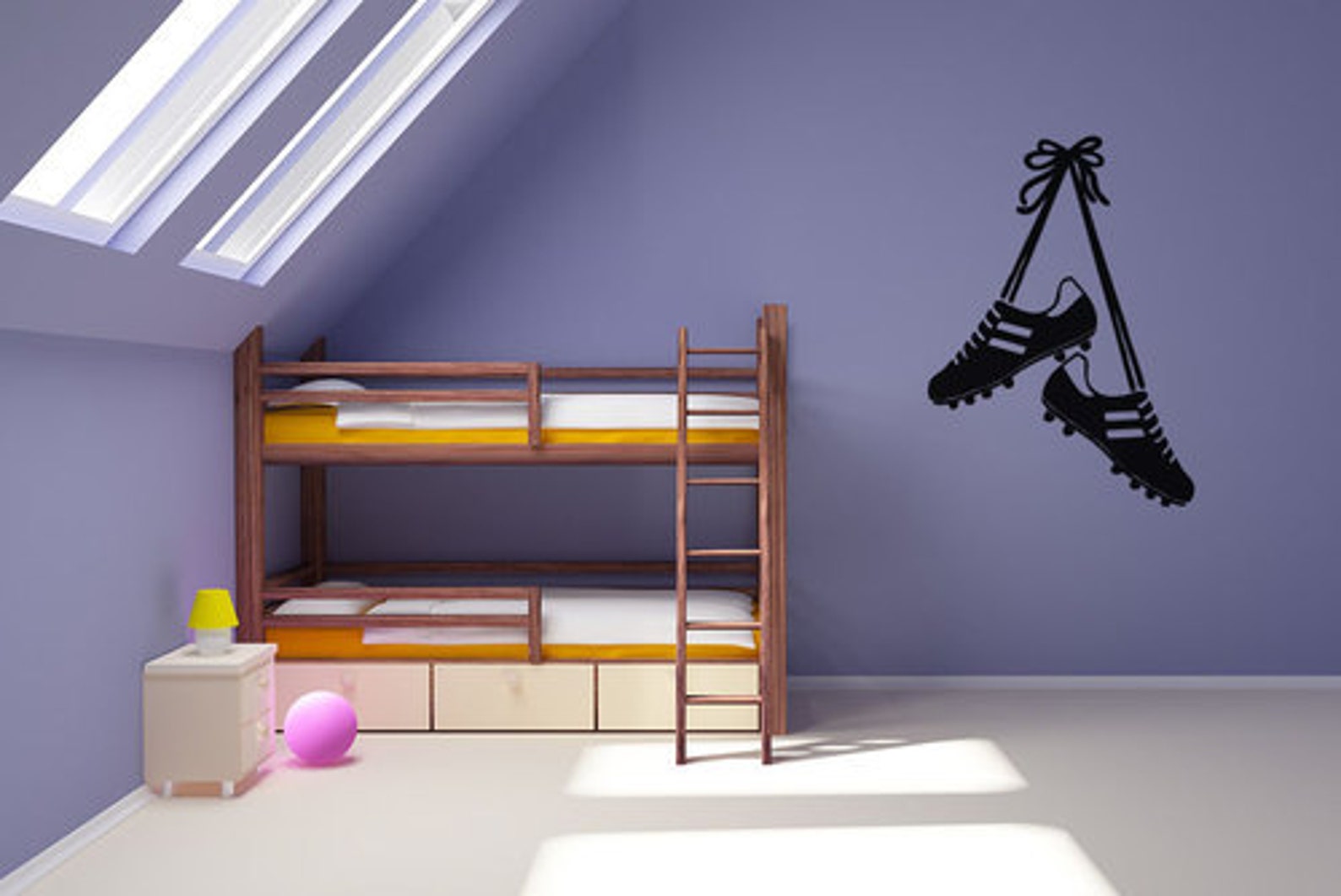Football Boots Wall Decal Boys Bedroom Wall Sticker Footballer Sports ...