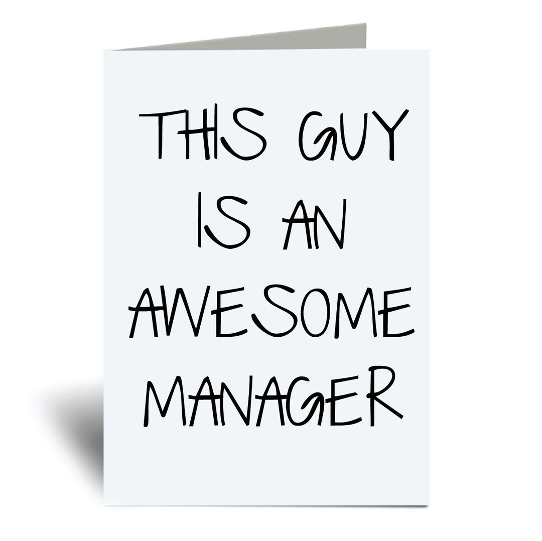 Manager Card This Guy is an Awesome Manager Greeting Birthday - Etsy UK