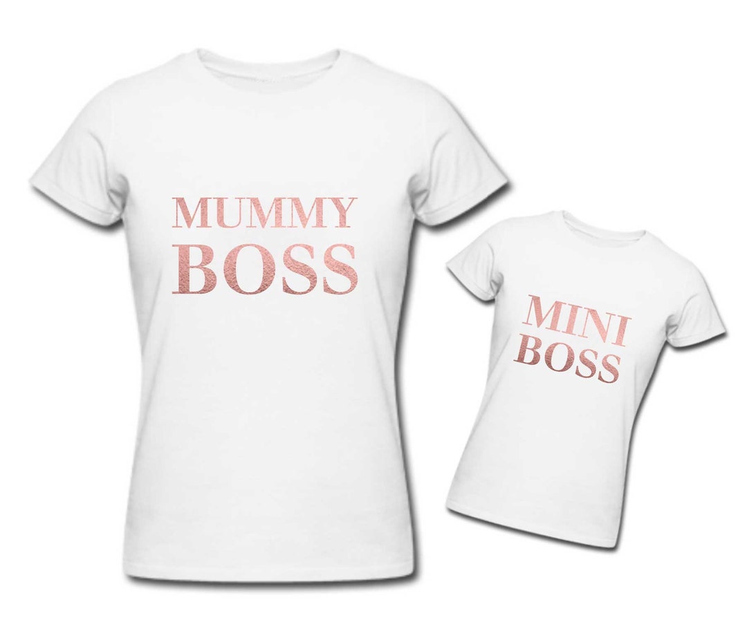Matching Mummy Boss Mini Boss White Tshirts With Rose Gold Text - Etsy