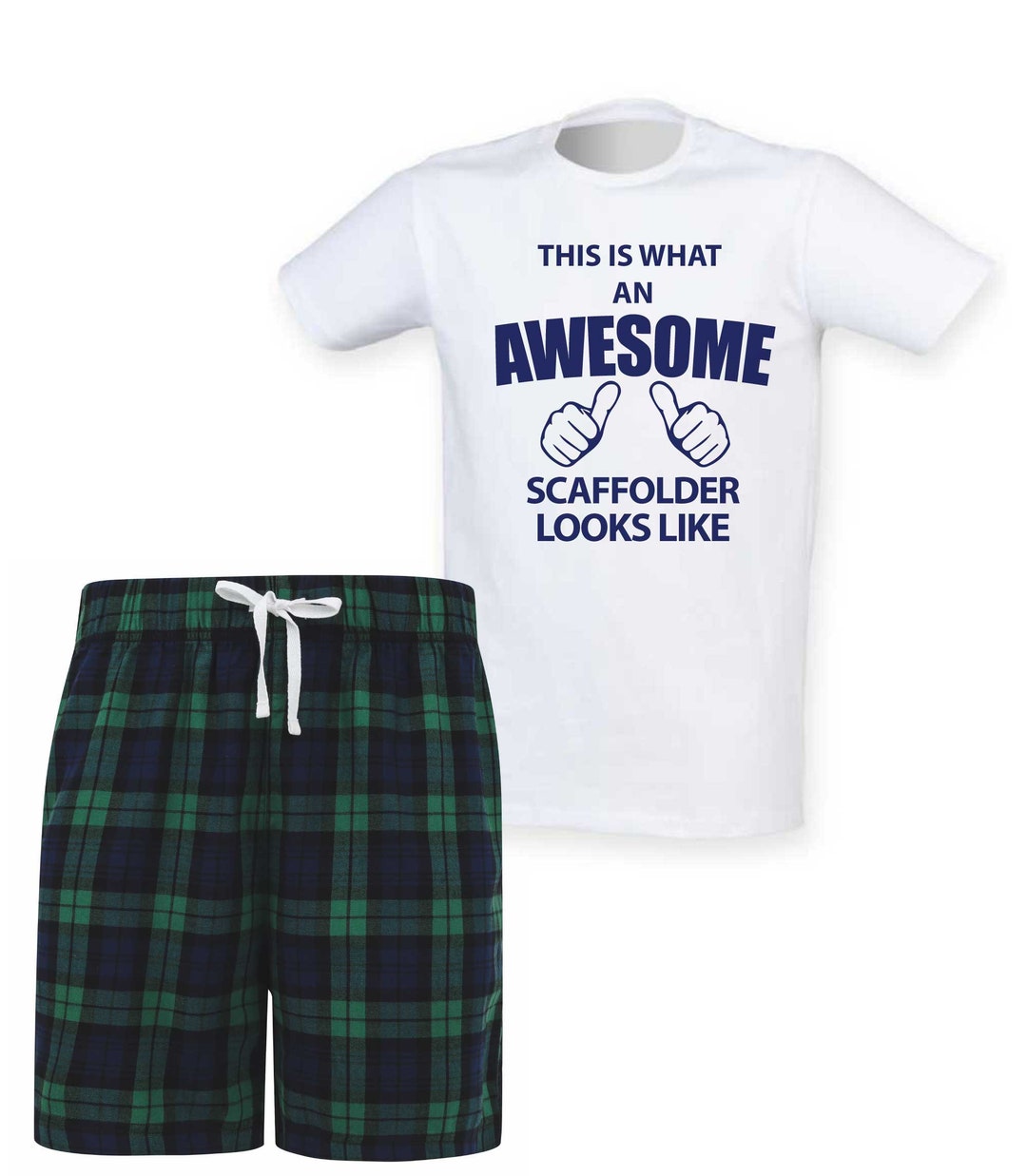 Awesome Scaffolder, Men's Tartan Pyjamas, Shorts Pj's. - Etsy