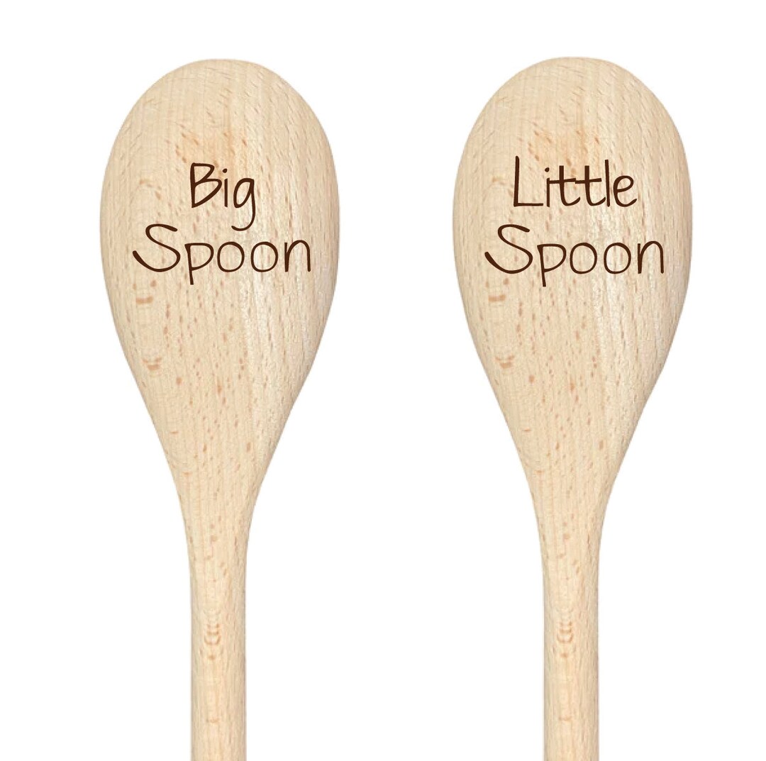 Couples Spoons Big Spoon Little Spoon Funny Wooden Engraved Novelty ...