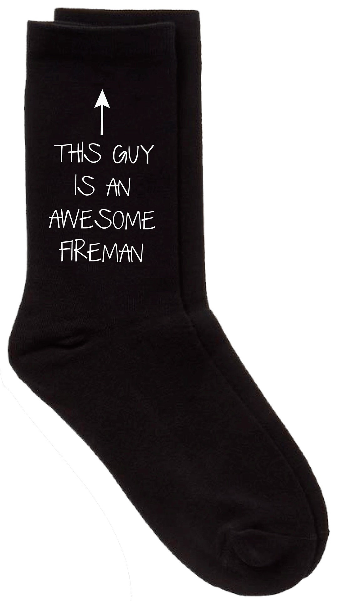 Fireman Socks Men's Black This Guy is an Awesome Fireman Socks - Etsy