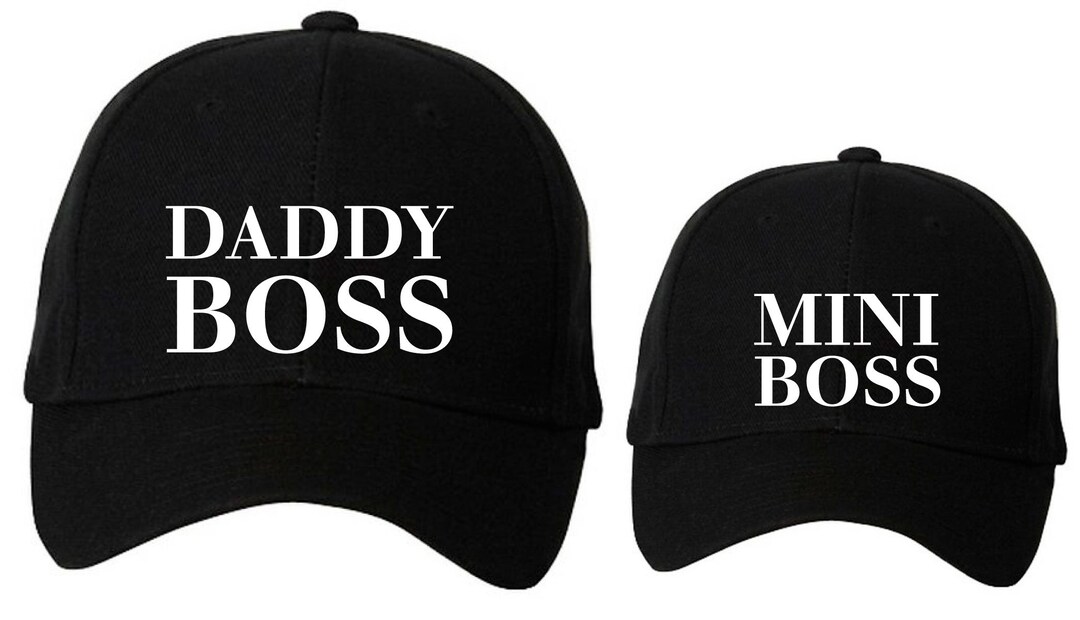 Matching Daddy Boss Mini Boss Caps Print Black Baseball Cap Funny ...