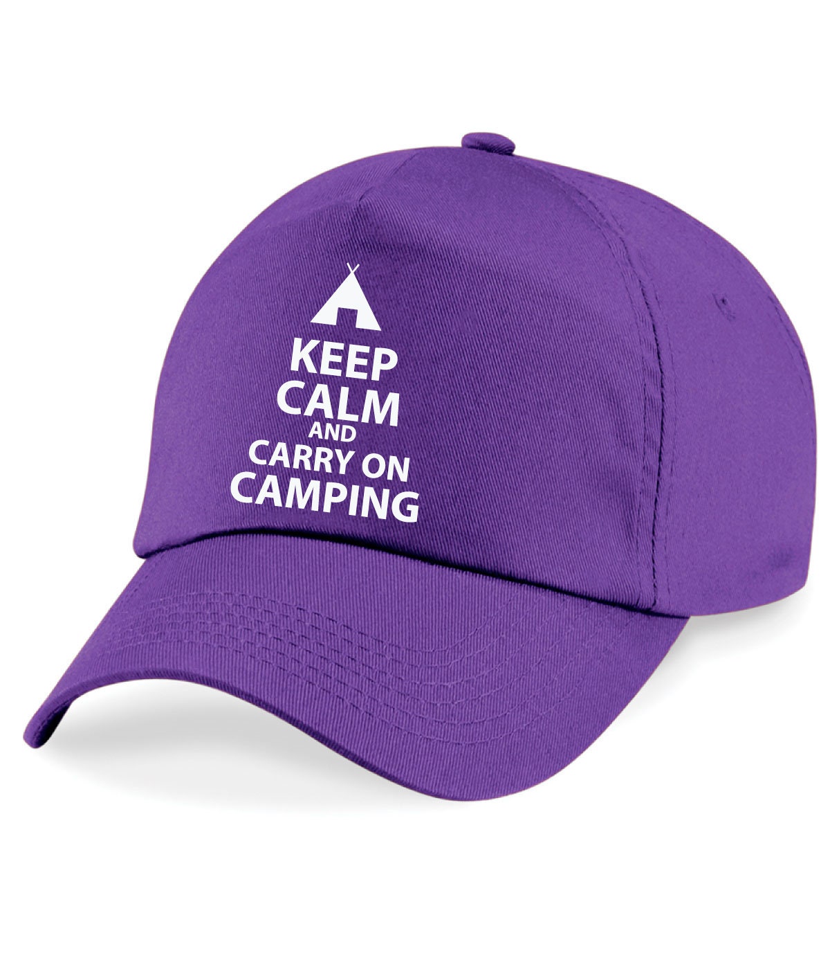 Adults Keep Calm and Carry on Camping Baseball Cap Various Colours ...
