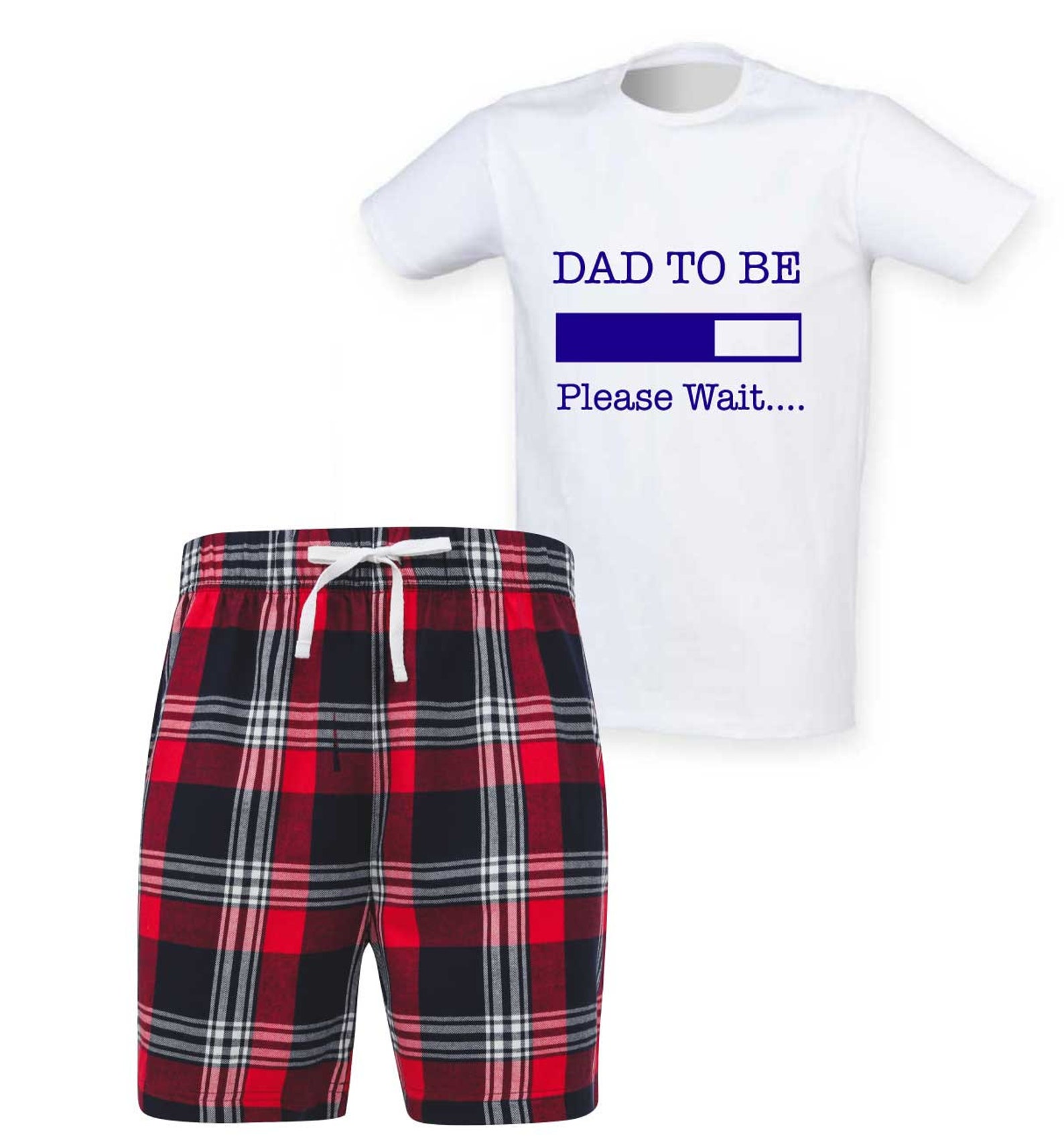 Dad Tartan Pyjamas Dad to Be Please Wait Pj's Shorts Pyjamas Fathers ...