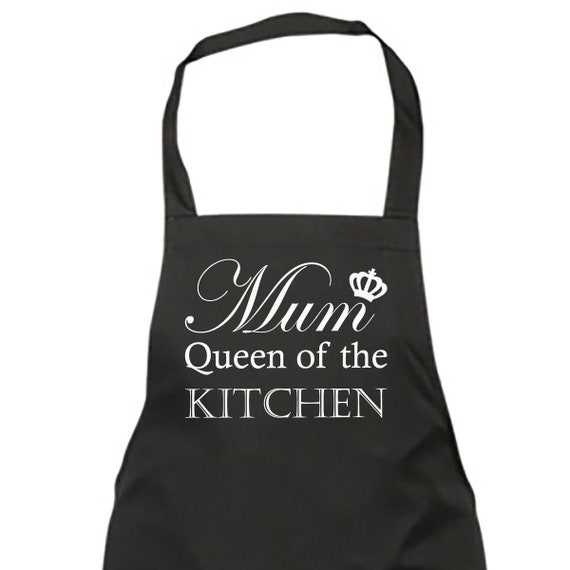 Mum Apron Mum Queen of the Kitchen Apron Black Mothers Day | Etsy