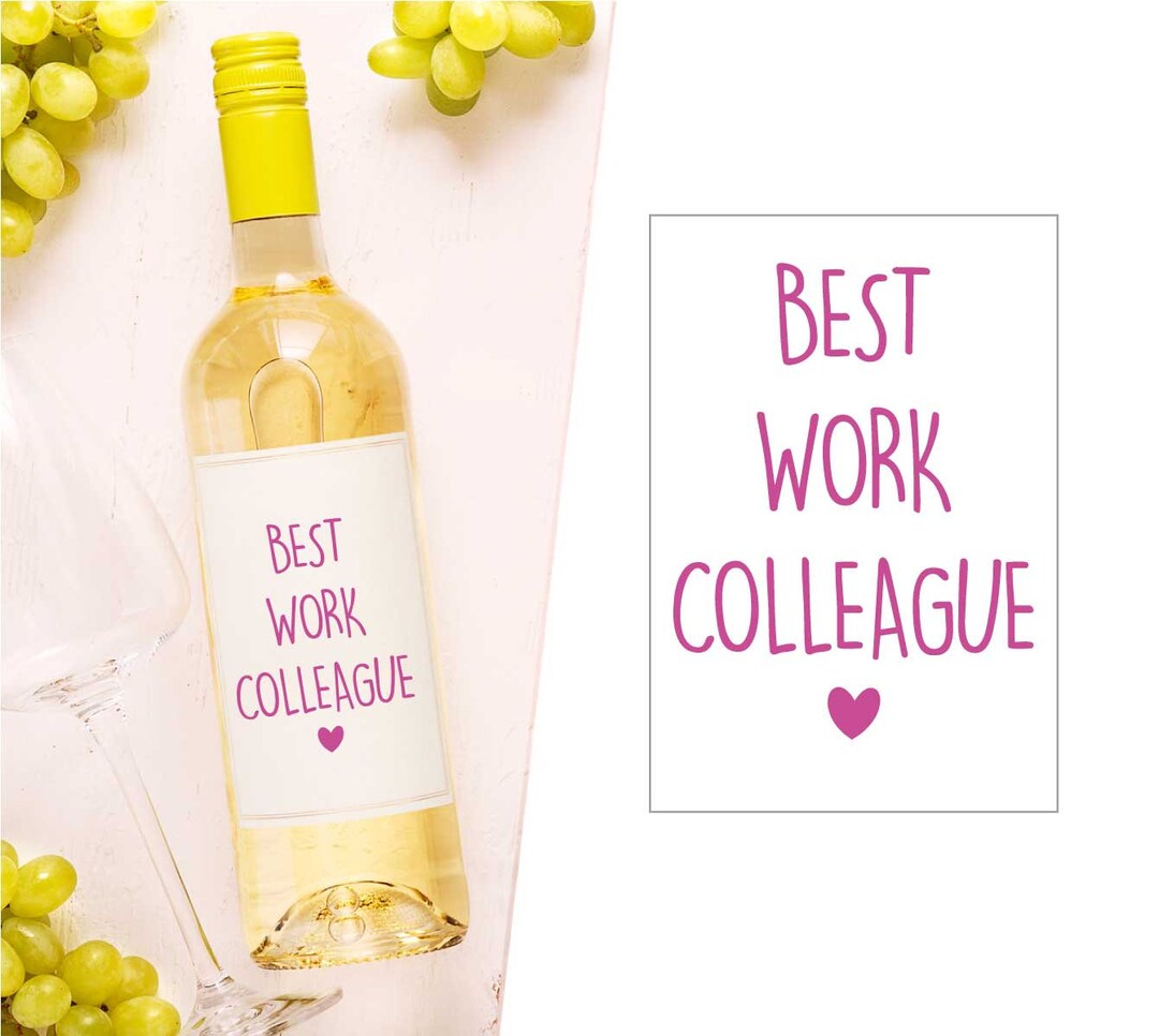 Best Work Colleague Wine Label Bottle Present Gift - Etsy