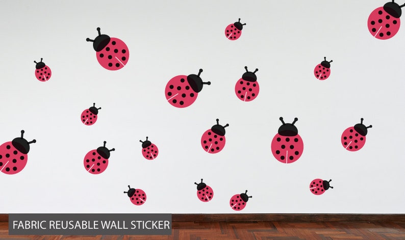 Ladybird Fabric Wall Stickers Lady Birds Lady Bug Set of 18 | Etsy