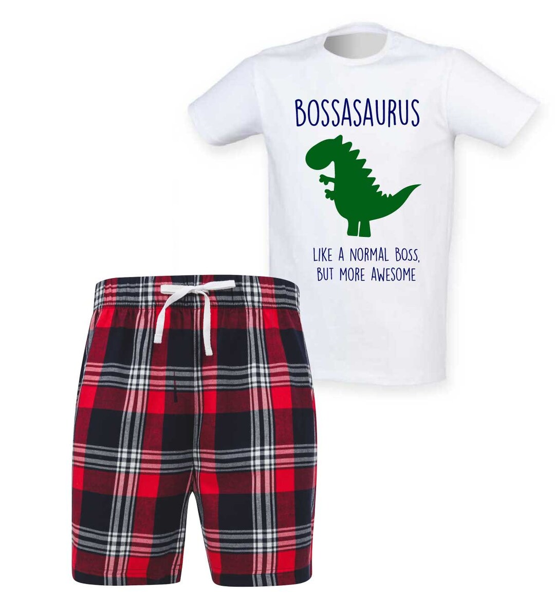Bossasaurus Tartan Pajamas, Like A Normal Boss but More Awesome - Etsy