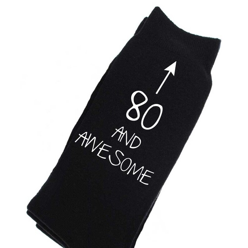 80th Birthday Socks Mens Black Socks 80 and Awesome Present - Etsy