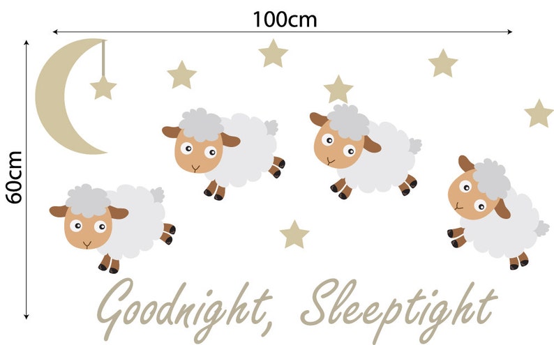Wall Decal Nursery Goodnight Sleep Tight Counting Sheep Baby - Etsy