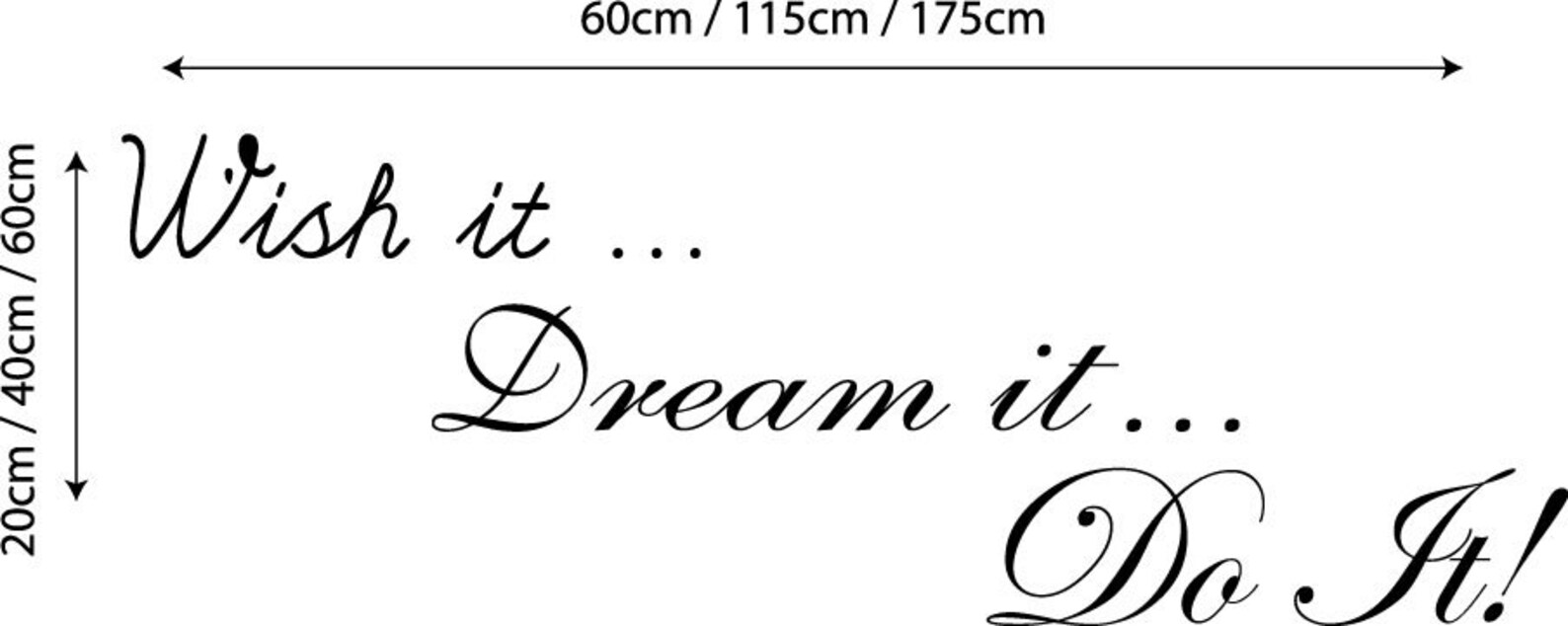 Wall Decal Inspirational Quote Wish It Dream It Do It Wall Sticker ...