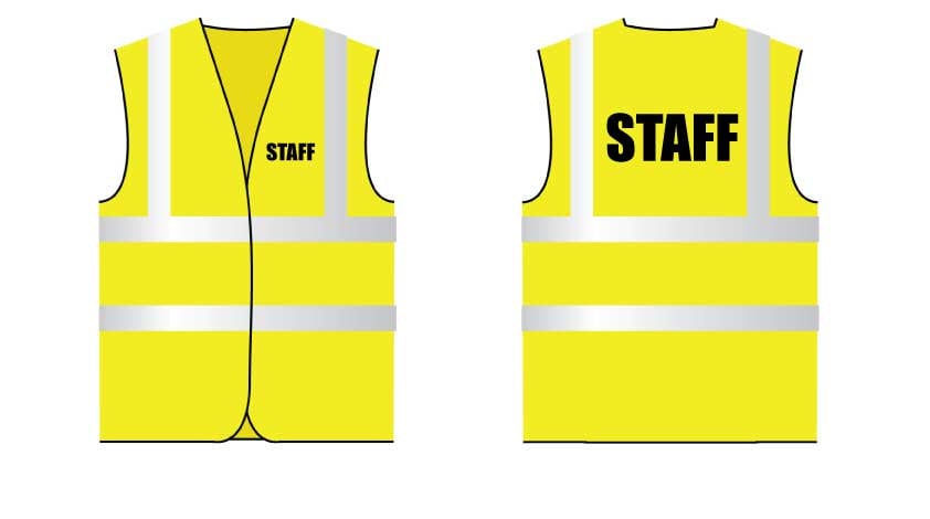 Hi Viz Vest Staff Front and Back Safety Vest Reflective Site Work ...