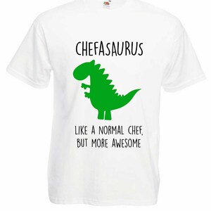 Chef Dinosaur Tshirt Twinning Matching Top Tee Funny Novelty Dad ...