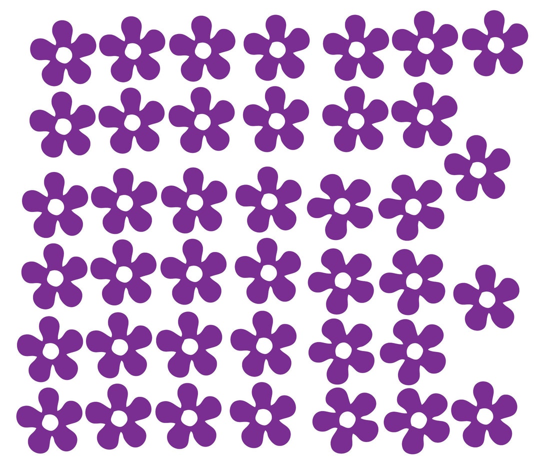 Flower Vinyl Stickers Set of 40 Flowers for Laptops Walls Kids Stickers ...