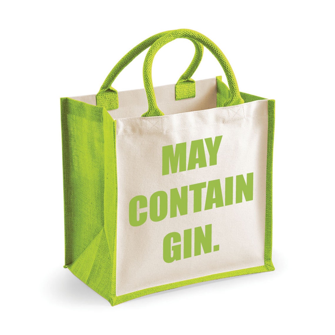 Gin Bag Shopping Bag May Contain Gin Medium Jute Bag Reusable Shopper ...
