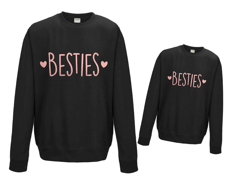 Matching Besties Sweaters With Rose Gold Text Sweatshirts Mother ...