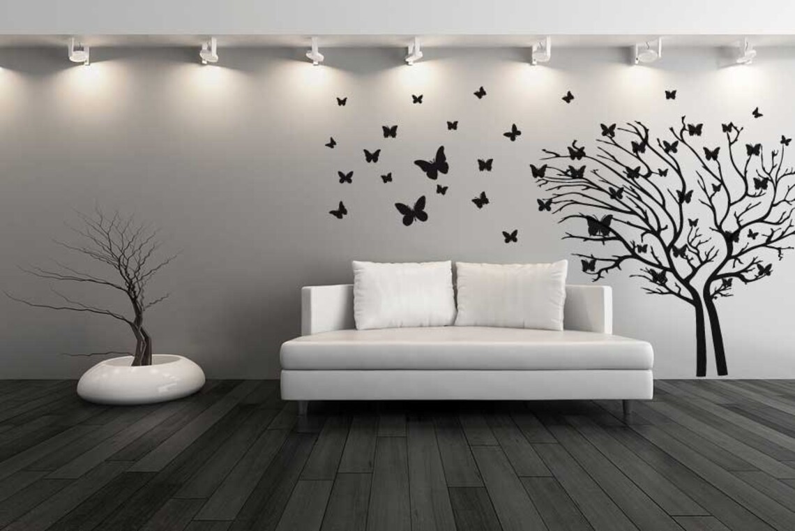 Butterfly Tree Wall Decal Sticker Home Beautiful Pretty Branch | Etsy