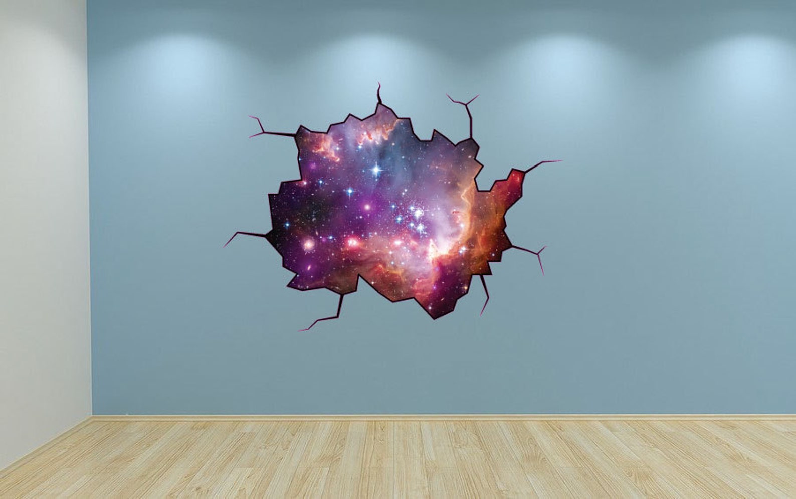Galaxy Wall Decal Outer Space Sticker Mural Outer Space - Etsy