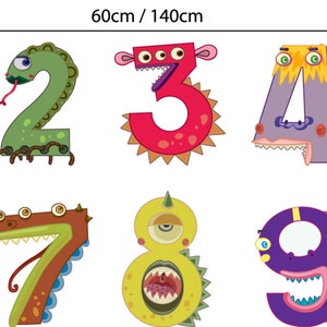 Monster Numbers Wall Decal Full Colour Sticker Kids Wall Bedroom ...