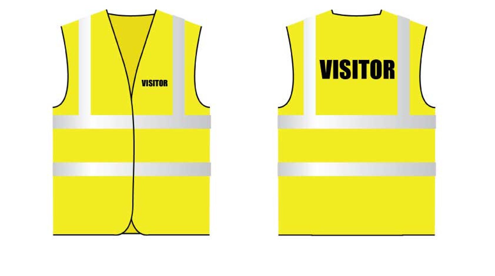 Hi Viz Vest Visitor Front and Back Safety Vest Reflective Site - Etsy