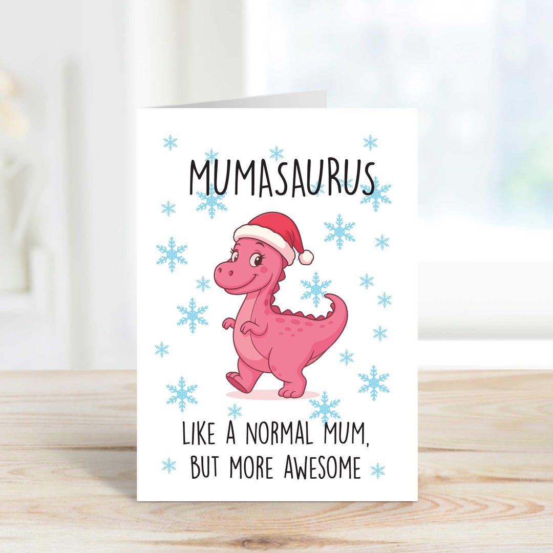 Christmas Mumasaurus Card: Dinosaur Mum Christmas Greeting Card - Etsy