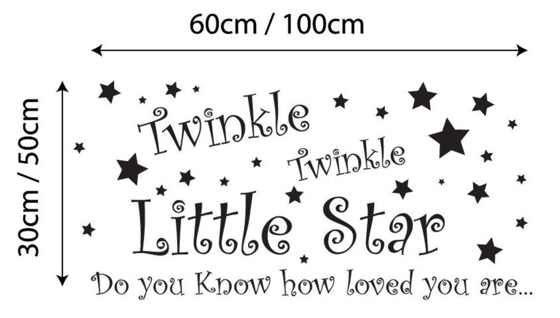Nursery Wall Decal Twinkle Twinkle Little Star Sticker Kids | Etsy