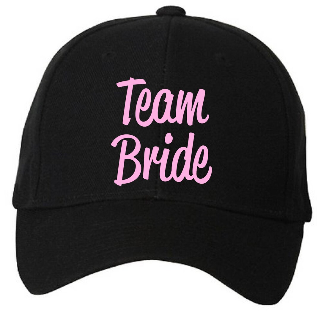 Team Bride Cap Funny Black Baseball Cap Present Gift Friend Hen Do ...